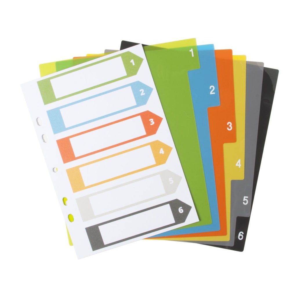 Plastic A4 File Dividers 1-6 - Office Supplies Plastic A4 File Dividers 1-6 - Office Supplies